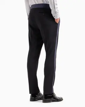 Giorgio Armani Wool Crêpe Tuxedo Trousers