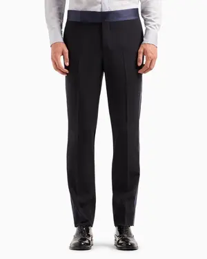 Giorgio Armani Wool Crêpe Tuxedo Trousers