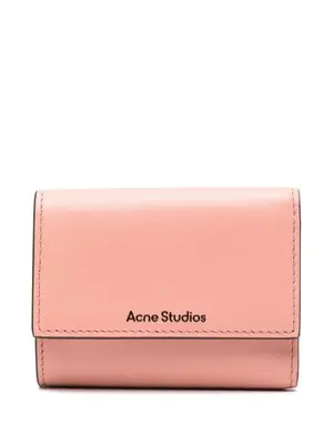 Acne Studios Embossed-logo Leather Wallet - Pink