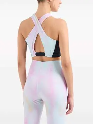 EA7 Watercolour Logo-appliqué Sports Bra - Pink