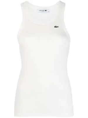 Lacoste Logo-appliqué Knitted Tank Top - White