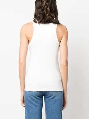 Lacoste Logo-appliqué Knitted Tank Top - White