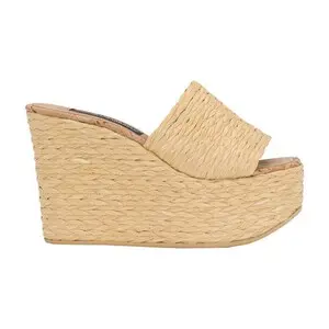 Dolce & Gabbana Woven Raffia Wedges - No Color