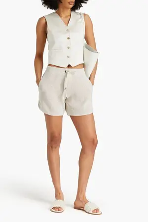 Brunello Cucinelli Sequin-embellished Waffle-knit Cotton-blend Shorts