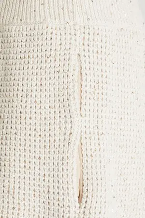Brunello Cucinelli Sequin-embellished Waffle-knit Cotton-blend Shorts