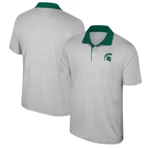 COLOSSEUM Michigan State Spartans Big & Tall Tuck Striped Polo - Gray