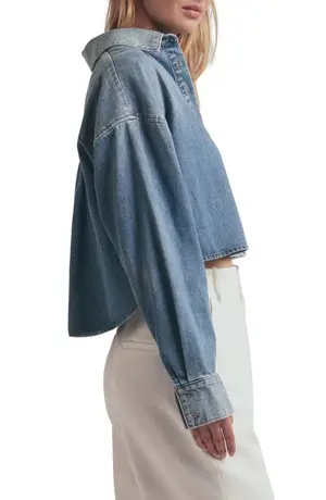 FAVORITE DAUGHTER The Ex-boyfriend Denim Crop Shirt - Goa