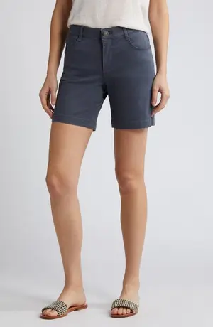 Wit & Wisdom Mid Length Stretch Twill Shorts - Shadow