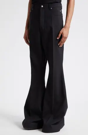 Rick Owens Bolan Stretch Wool Bootcut Pants