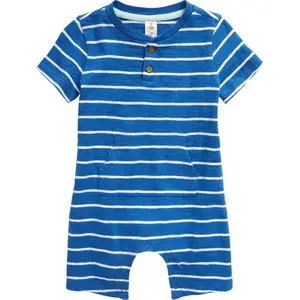 TUCKER + TATE Tucker + Tate Henley Pocket Romper Blue Memory Jill Stripe