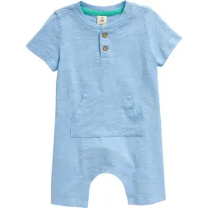 TUCKER + TATE Tucker + Tate Henley Pocket Romper Blue Placid