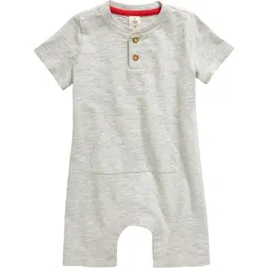 TUCKER + TATE Tucker + Tate Henley Pocket Romper Grey Light Heather