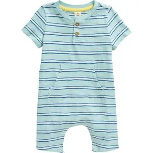 TUCKER + TATE Tucker + Tate Henley Pocket Romper Teal Eggshell Kaia Stp