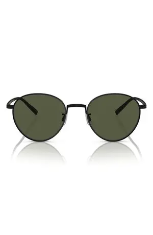 Oliver Spencer Rhydian 49mm Round Sunglasses - Matte Black