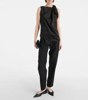 TOTEME Draped Cotton And Linen Top
