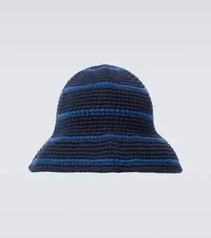帽子 OUR LEGACY Knit Stripe Hat A421KBL Our Legacy Tom Tom Striped Crochet Hat In Blue - 40% Off