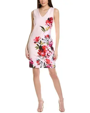 Donna Ricco Donna Rico Scuba Sheath Dress - Pink