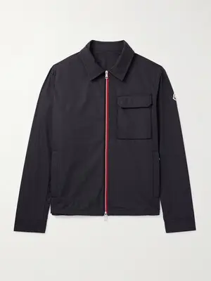 Moncler Logo-appliquéd Grosgrain-trimmed Shell Overshirt