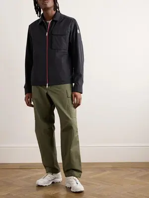 Moncler Logo-appliquéd Grosgrain-trimmed Shell Overshirt