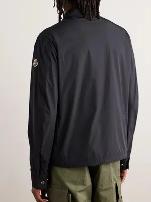 Moncler Logo-appliquéd Grosgrain-trimmed Shell Overshirt