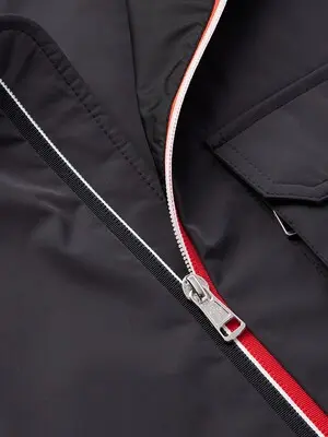 Moncler Logo-appliquéd Grosgrain-trimmed Shell Overshirt