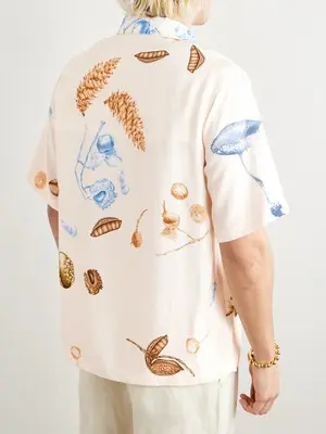 JIL SANDER Convertible-collar Printed Woven Shirt