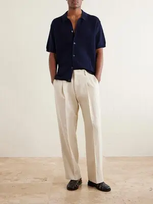 Orlebar Brown Tiernan Ribbed Cotton Polo Shirt - Blue