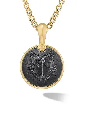 David Yurman Petrvs Wolf Amulet In 18k Yellow - Black Onyx