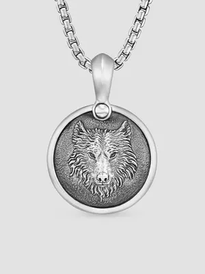 David Yurman Petrvs Wolf Amulet In Sterling - Silver
