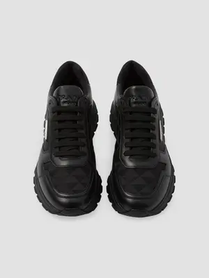 Prada Leather And Re-nylon High-top Sneakers