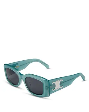 Celine CELINE Triomphe Square Sunglasses, 53mm Green/gray Solid