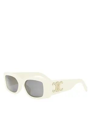Celine Triomphe Square Sunglasses, 53mm - Ivory/gray Solid