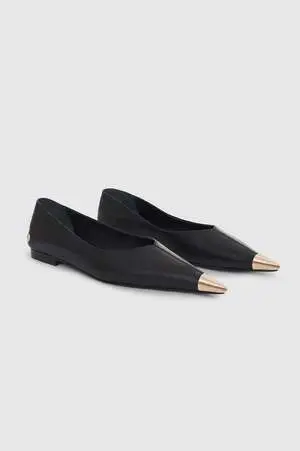 ANINE BING Nina Flats With Metal Toe Cap