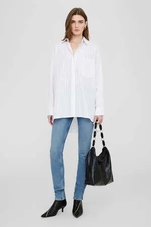 ANINE BING Chrissy Oversized Cotton Stripe Shirt