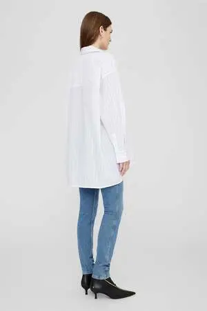 ANINE BING Chrissy Oversized Cotton Stripe Shirt