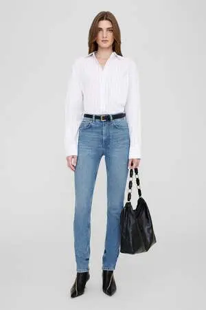 ANINE BING Chrissy Oversized Cotton Stripe Shirt