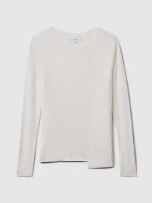 REISS Hazel Knitted Crew Neck Top