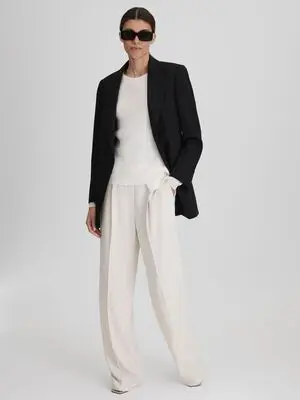 REISS Hazel Knitted Crew Neck Top
