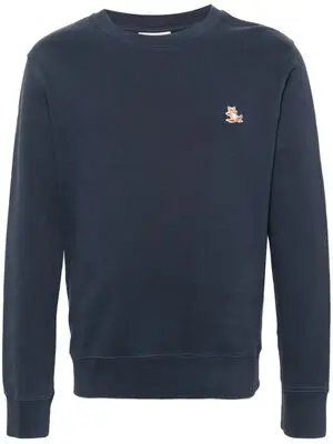 Maison Kitsuné Fox-motif Sweatshirt - Blue