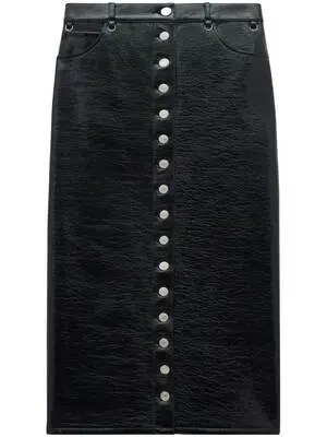 COURREGES Multiflex Patent-finish Midi Skirt - Black