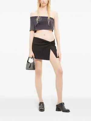 COURREGES Twist-detailing Pinstripe Miniskirt