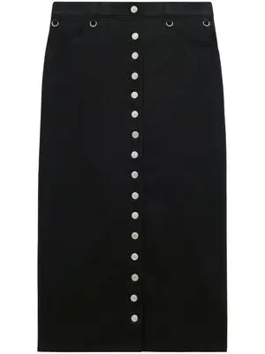 COURREGES Multiflex Denim Midi Skirt - Black