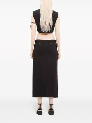 COURREGES Multiflex Denim Midi Skirt - Black