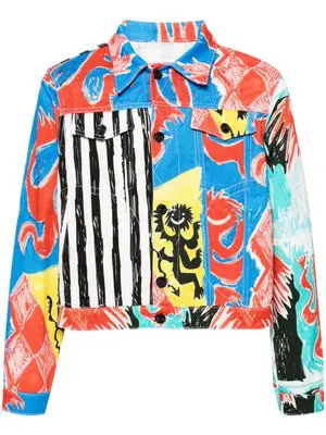 CHARLES JEFFREY Graphic-print Denim Jacket