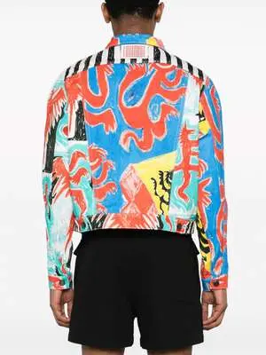 CHARLES JEFFREY Graphic-print Denim Jacket