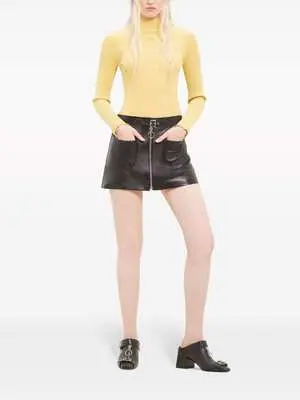 COURREGES Zip-up Leather Miniskirt