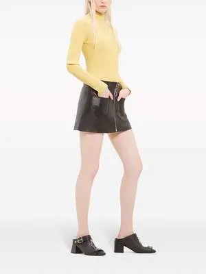 COURREGES Zip-up Leather Miniskirt