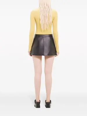 COURREGES Zip-up Leather Miniskirt