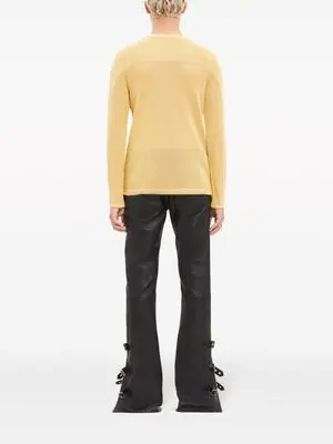 COURREGES Logo-print Mesh T-shirt - Yellow