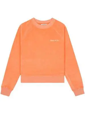 SPORTY & RICH Italic Logo Cotton Sweatshirt